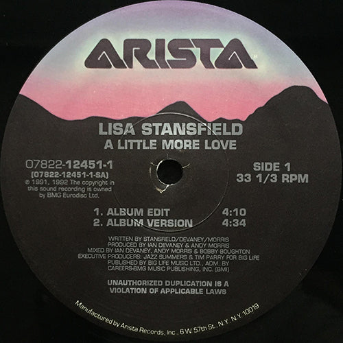 LISA STANSFIELD // A LITTLE MORE LOVE (2VER) / SET YOUR LOVING FREE (2 – next records japan
