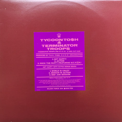 TYCOON TOSH & TERMINATOR TROOPS // GET HAPPY! / ACTION / ROCK THE HOUS – next records japan