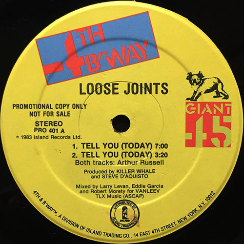 LOOSE JOINTS // TELL YOU (TODAY) (7:00/3:20) / TELL YOU (TODAY) (INST) – next records japan