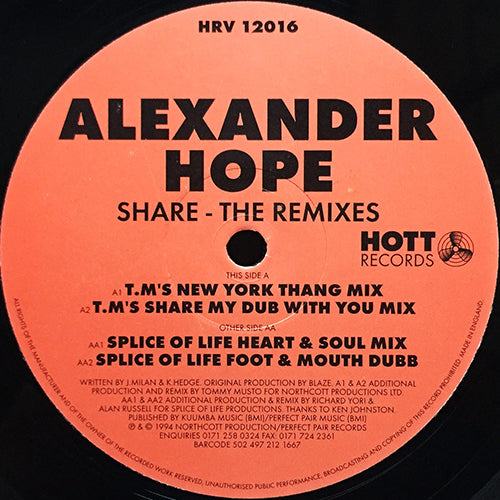 ALEXANDER HOPE // SHARE (REMIXES) (4VER) – next records japan