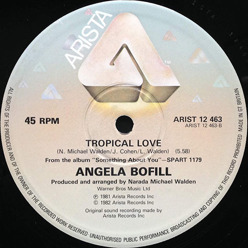 ANGELA BOFILL // BREAK IT TO ME GENTLY (3:53) / HOLDIN' OUT FOR LOVE ...