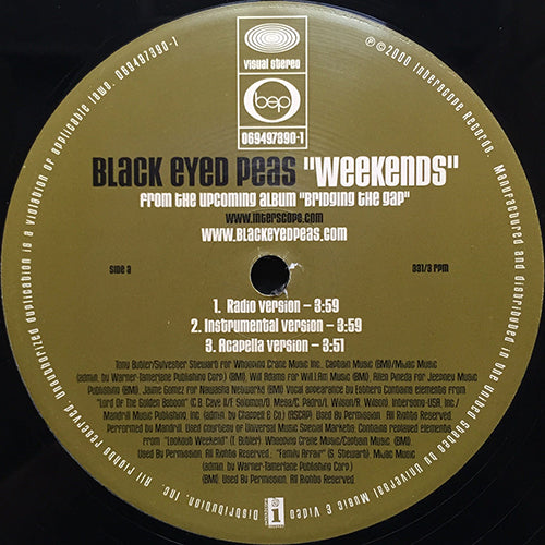 BLACK EYED PEAS // WEEKENDS (3VER) / GET ORIGINAL (3VER) – next records ...