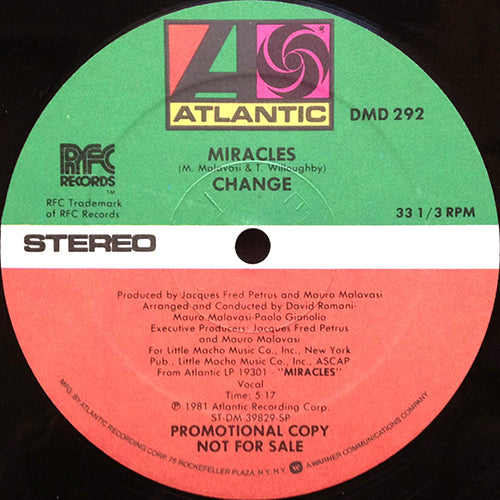 CHANGE // MIRACLES (5:17) / HEAVEN OF MY LIFE (5:34) – next records japan