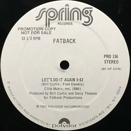 FATBACK // LET'S DO IT AGAIN (5:43) – next records japan