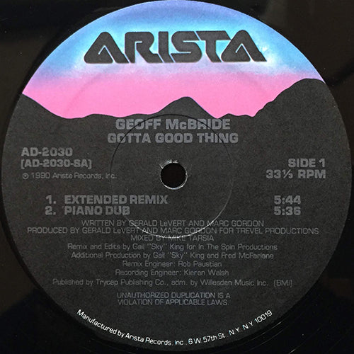 GEOFF McBRIDE // GOTTA GOOD THING (4VER) – next records japan