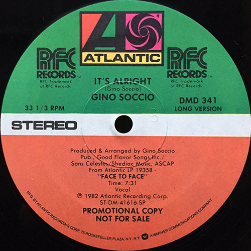 GINO SOCCIO // IT'S ALRIGHT (7:31/3:38) – next records japan