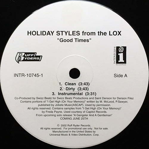 HOLIDAY STYLES // GOOD TIMES (3VER) – next records japan