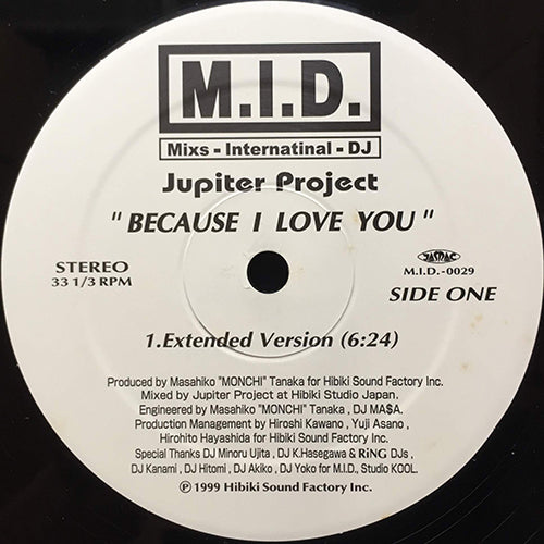 JUPITER PROJECT // BECAUSE I LOVE YOU (3VER) – next records japan