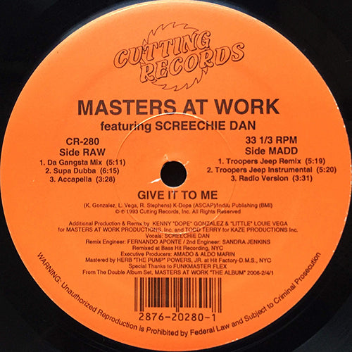 MASTERS AT WORK feat. SCREECHIE DAN // GIVE IT TO ME (6VER) – next ...