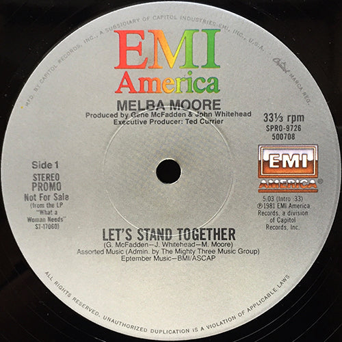 MELBA MOORE // LET'S STAND TOGETHER (5:03) / TAKE MY LOVE (6:30) – next ...