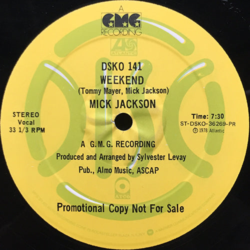 MICK JACKSON // WEEKEND (7:30) / INST (6:55) – next records japan