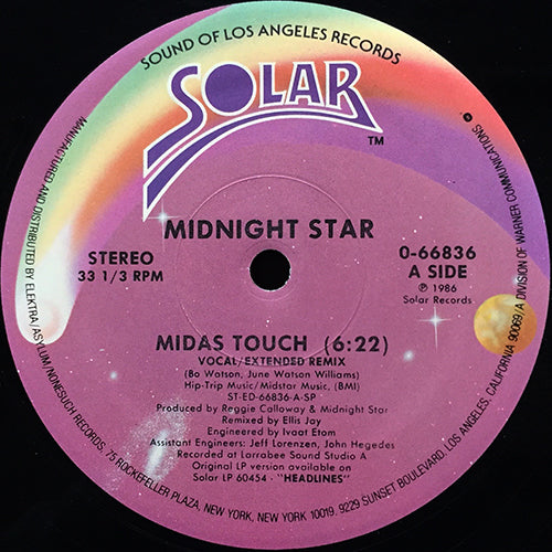 MIDNIGHT STAR // MIDAS TOUCH (6:22/5:30) / INST (6:37) / BASSAPELLA (5 ...