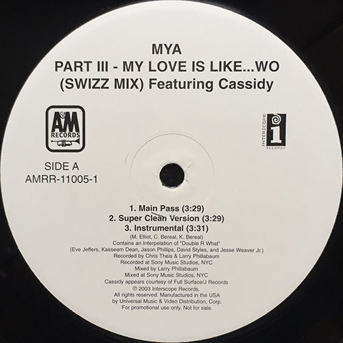 MYA // MY LOVE IS LIKE... WO PART III (SWIZZ MIX) (3VER) / PART II (AL ...