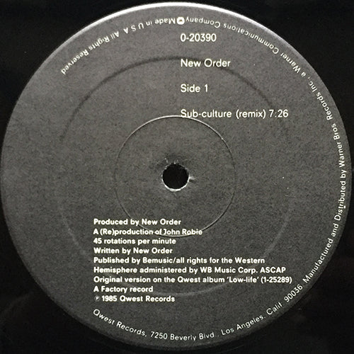 NEW ORDER // SUB-CULTURE (REMIX) (7:26) / SUB-VULTURE (7:57) / SUB-CUL ...