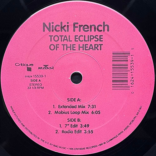 NICKI FRENCH // TOTAL ECLIPSE OF THE HEART (4VER) – next records japan