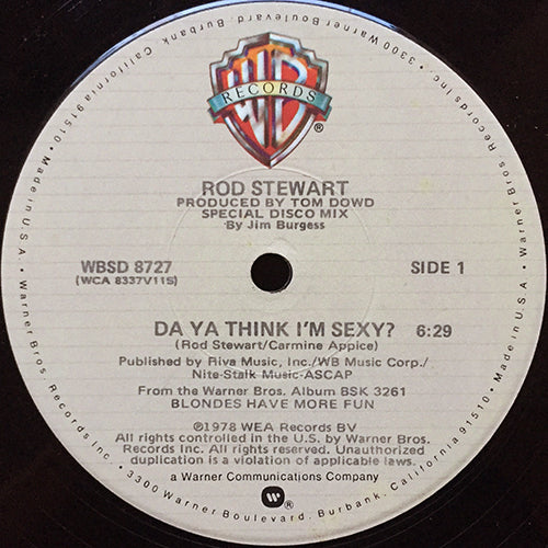 ROD STEWART // DA YA THINK I'M SEXY (6:29) / SCARRED AND SCARED (4:50 ...