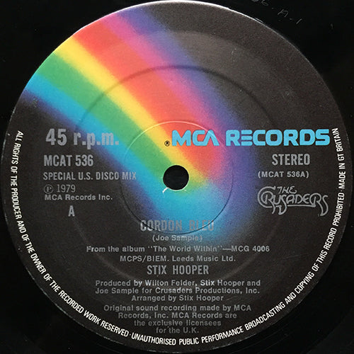 STIX HOOPER // CORDON BLEU (SPECIAL U.S. DISCO MIX) / BRAZOS RIVER BRE ...