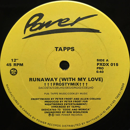 TAPPS // RUNAWAY (WITH MY LOVE) (6:40) / INST (6:15) – next records japan