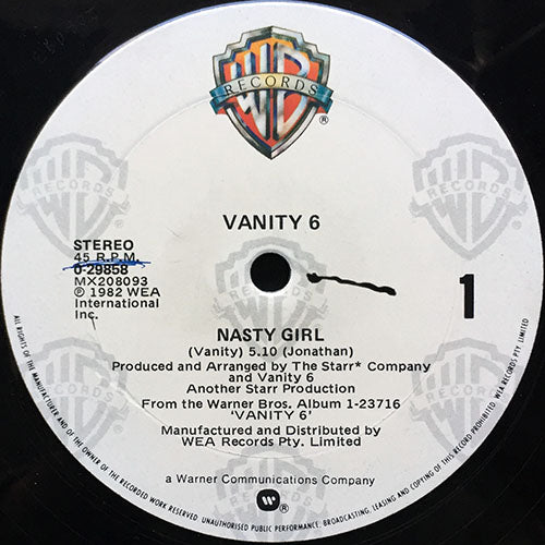 VANITY 6 // NASTY GIRL (5:10) / HE'S SO DULL (2:32) / DRIVE ME WILD (2 ...