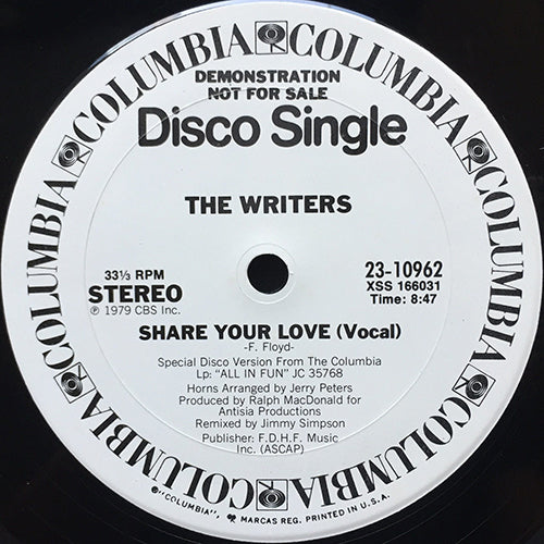 WRITERS // SHARE YOUR LOVE (8:47) / INST – next records japan