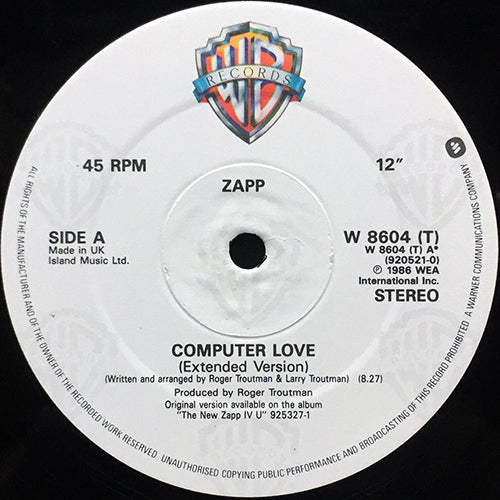 ZAPP // COMPUTER LOVE (EXTENDED VERSION) (8:27) / IT DOESN'T REALLY MA ...