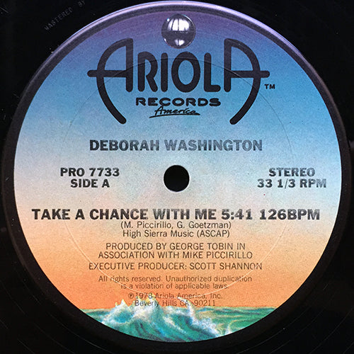 DEBORAH WASHINGTON // TAKE A CHANCE WITH ME (5:41) / FIRE (4:13) – next ...