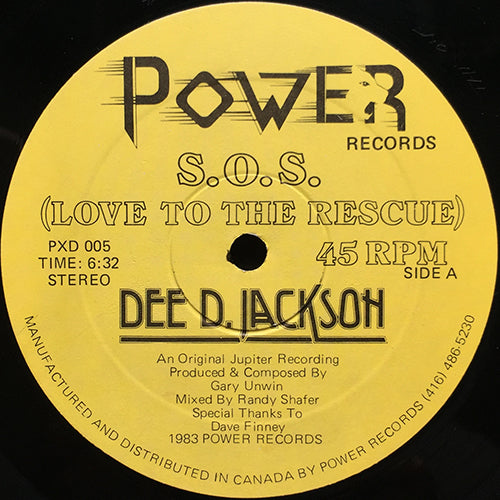DEE D. JACKSON // S.O.S. (LOVE TO THE RESCUE) (6:32) / (MEGAMIX) (7:20 ...
