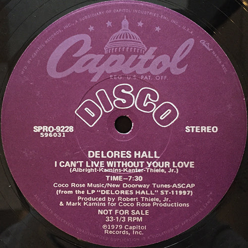 DELORES HALL // I CAN'T LIVE WITHOUT YOUR LOVE (7:30) – next records japan