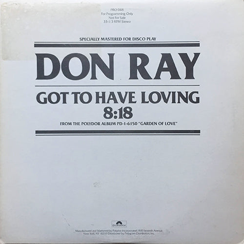 DON RAY // GOT TO HAVE LOVING (8:18) – next records japan