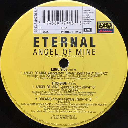 ETERNAL // ANGEL OF MINE (2VER) / DREAMS – next records japan
