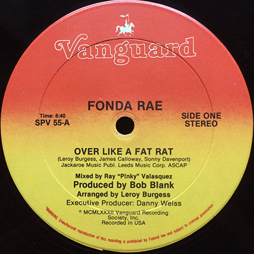 FONDA RAE // OVER LIKE A FAT RAT (6:40) / INST (5:50) – next records japan