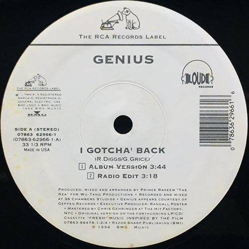 GENIUS // I GOTCHA BACK (3VER) – next records japan