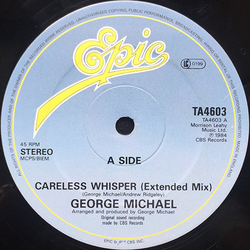 GEORGE MICHAEL // CARELESS WHISPER (EXTENDED MIX) / INST – next records ...