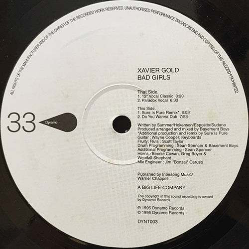 XAVIERA GOLD // BAD GIRLS (4VER) – next records japan